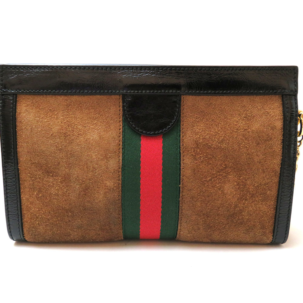 Gucci Ab Suede Bag Rank Shoulder Ophidia Brown - Gem